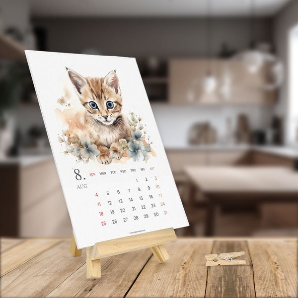 2024 Cat Calendar Desk - Etsy
