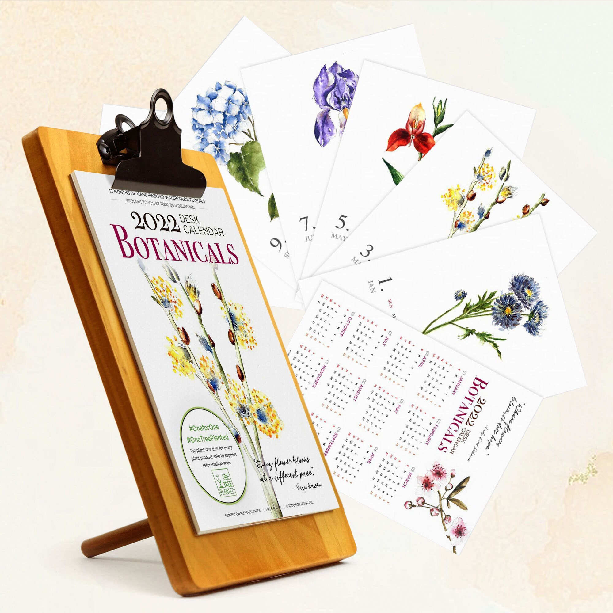 2021 Monthly Plants Cactus Succulent Watercolor Art Desk Calendar 5x7 ...