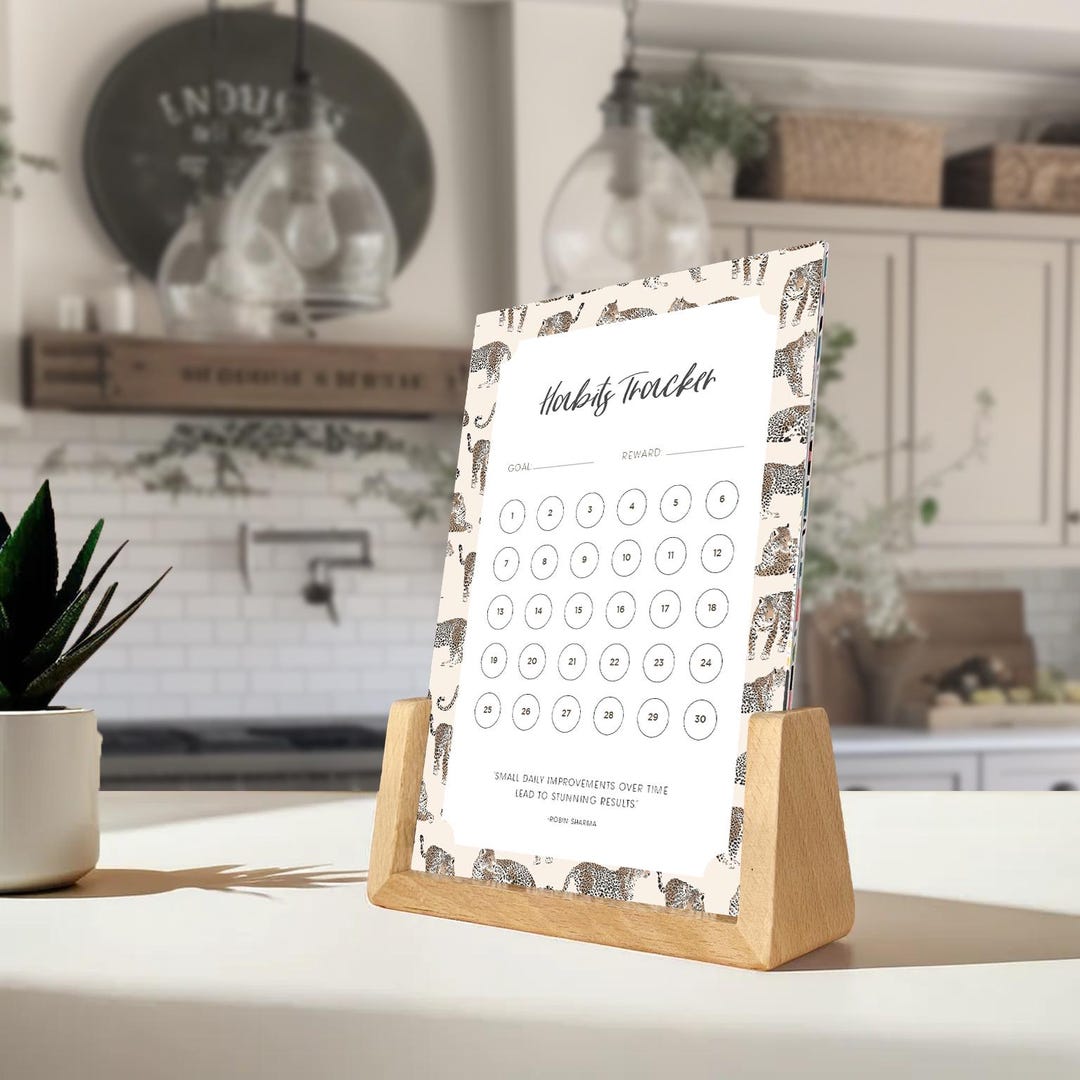 Habit Tracker Calendar - animal Pattern Theme Made in USA, Motivational ...