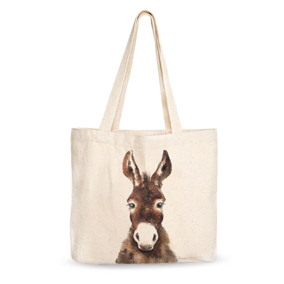 Donkey Canvas Tote Bag Heavy Duty Gusseted Handmade From - Etsy