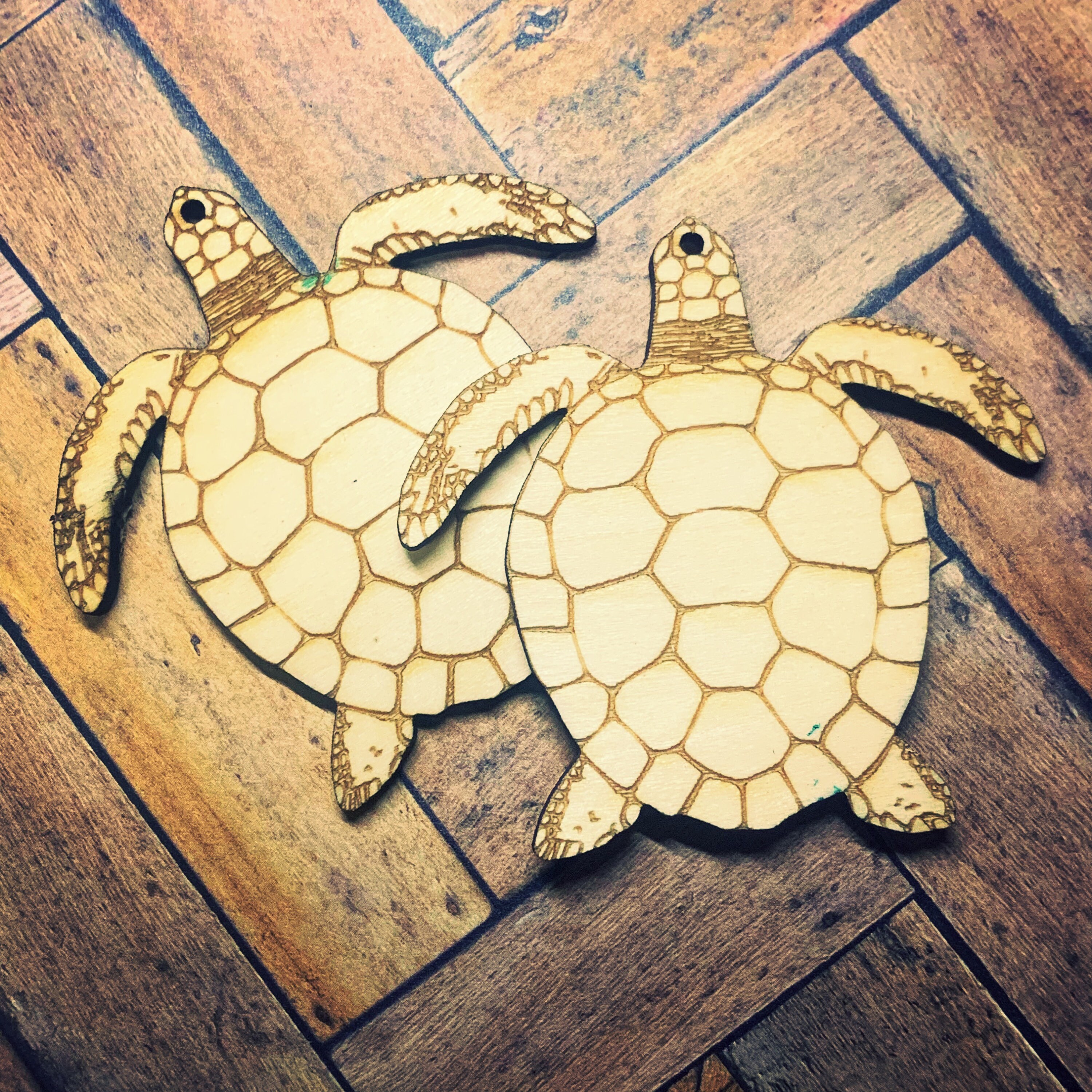Hand Drawn Sea Turtle Earrings, SVG Laser Cut File , Glowforge, Omtech ...