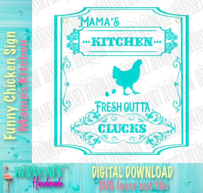 Funny Chicken Sign, SVG Laser Cut File , Glowforge, Omtech Polar, Xtool ...