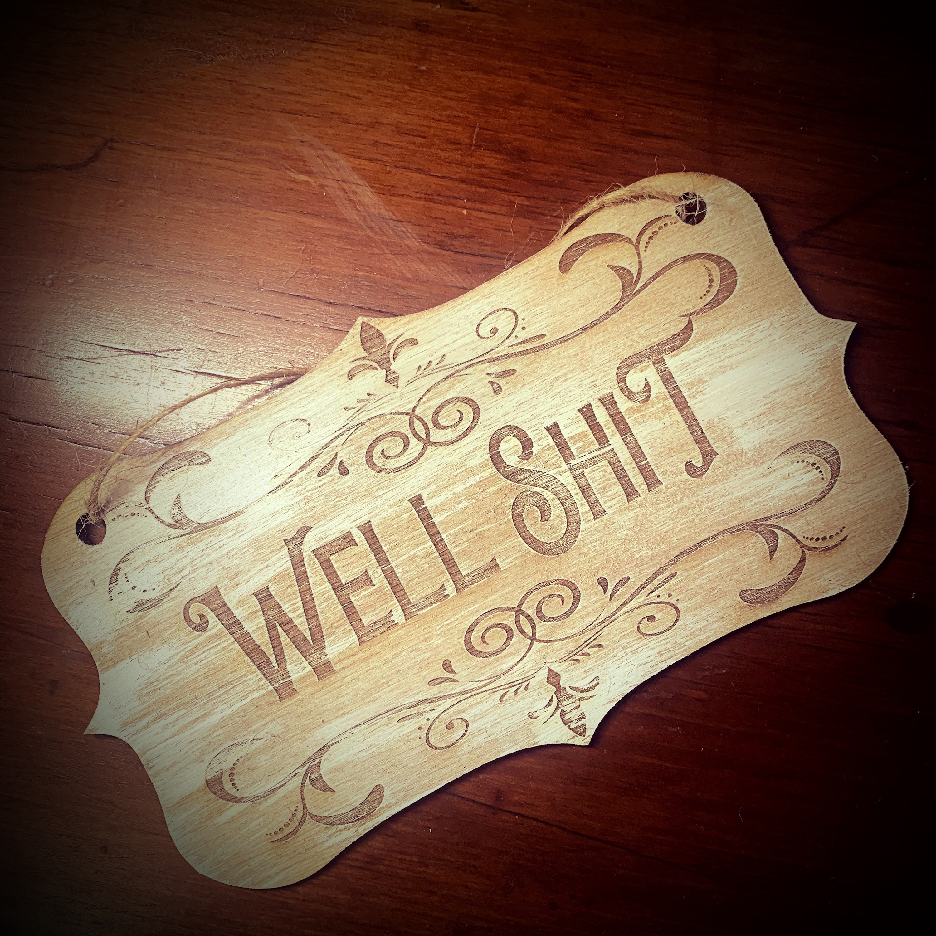 Funny Bathroom Signs, Well Shit, SVG Laser Cut File , Glowforge, Omtech ...