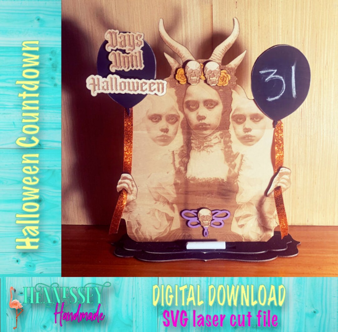 Creepy Halloween Countdown, SVG Laser Cut File , Glowforge, Omtech ...