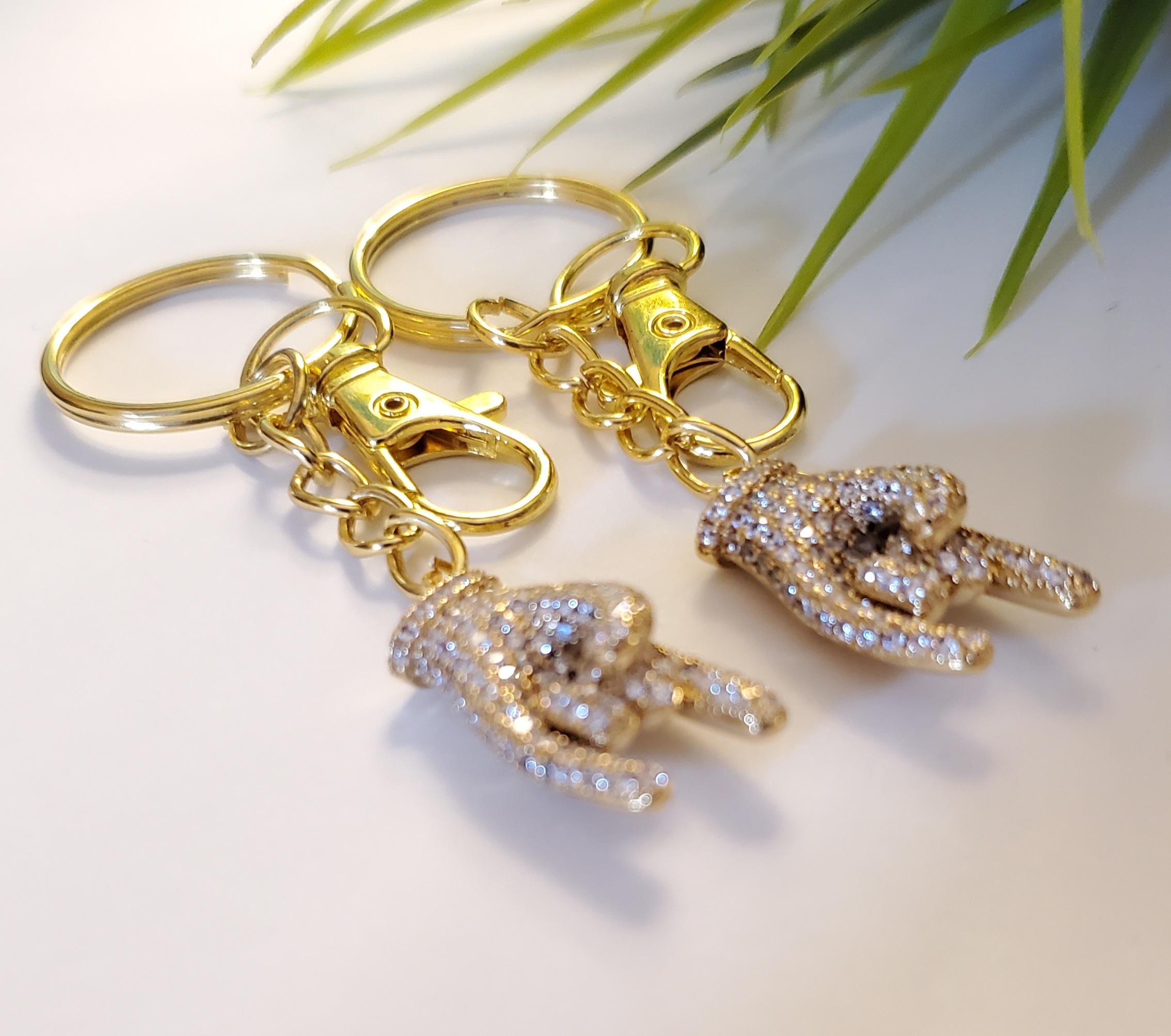 Mano Cornuto, Italian Lucky Horned Hand, Cubic Zirconia Keychain - Etsy
