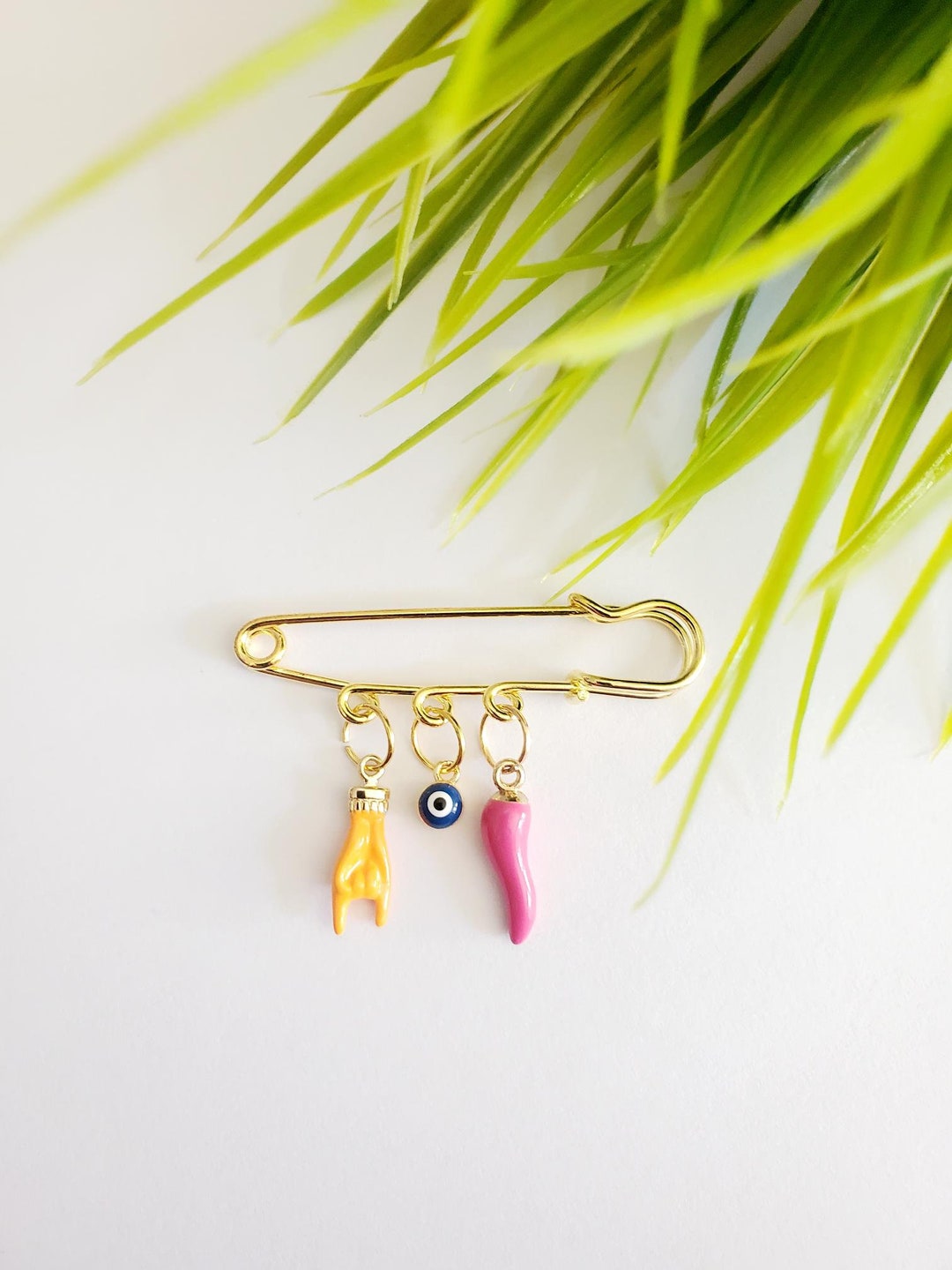 Protection Pin, Mano Cornuto, Horned Hand Cornicello, Italian Horn, and ...