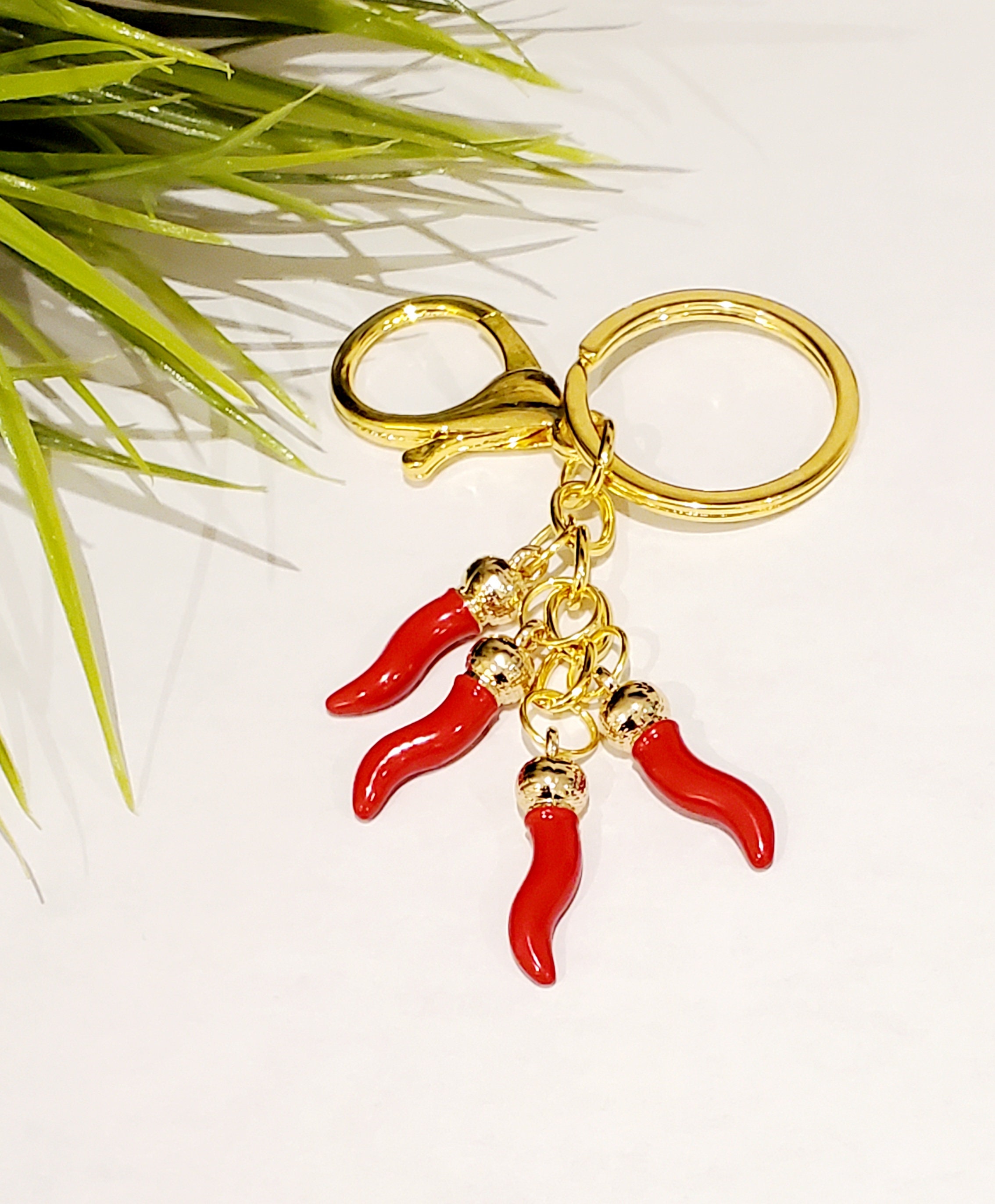 Crowned Cornicello, Italian Lucky Horn, Classic Red Keychain - Etsy