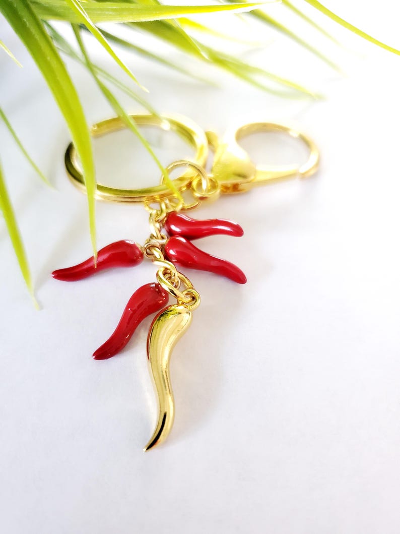 Cornicello, Italian Lucky Horn, Classic Red Keychain - Etsy