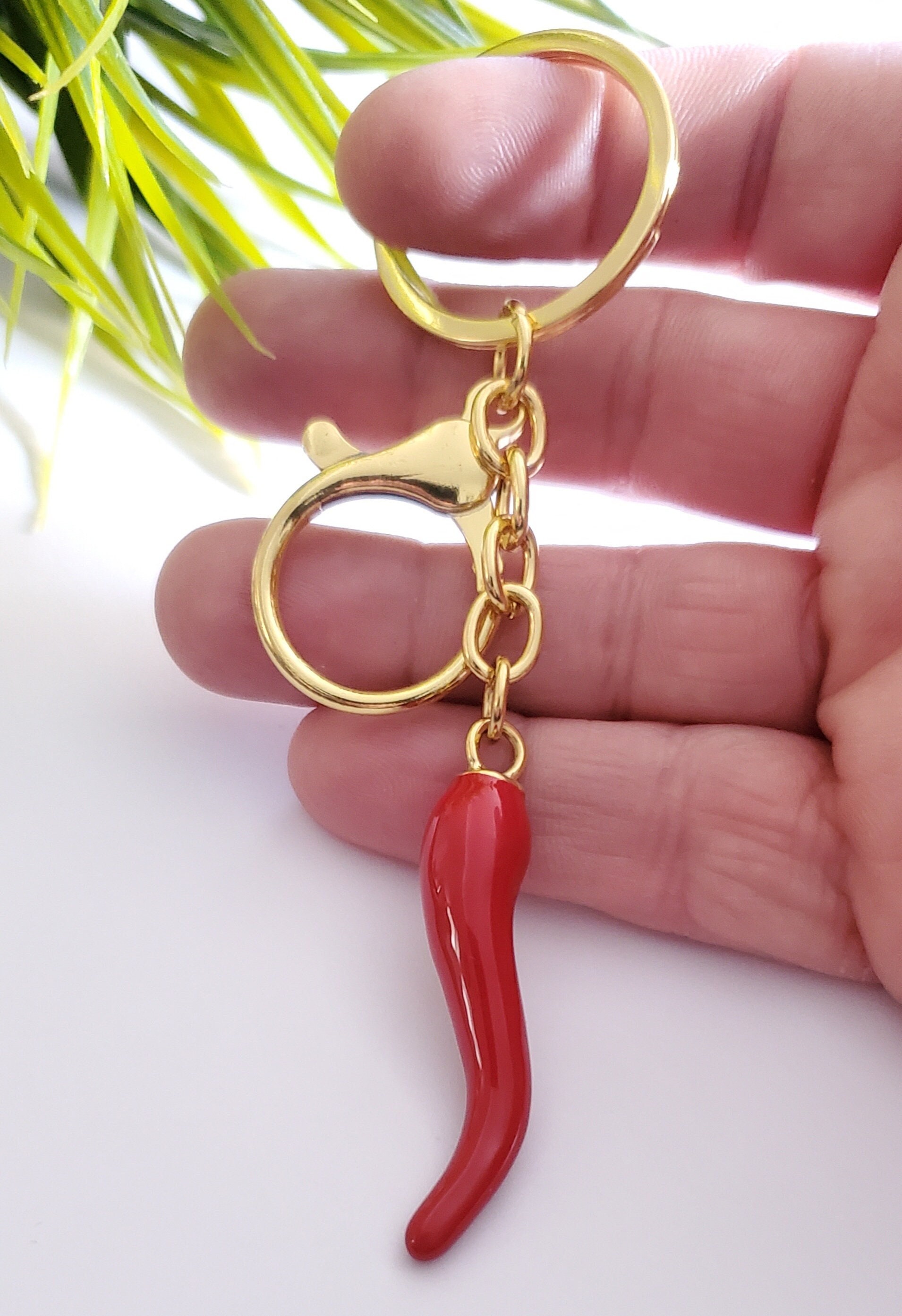 Cornicello, Red Italian Horn, Made in Italy, Pendant Style Keychain ...