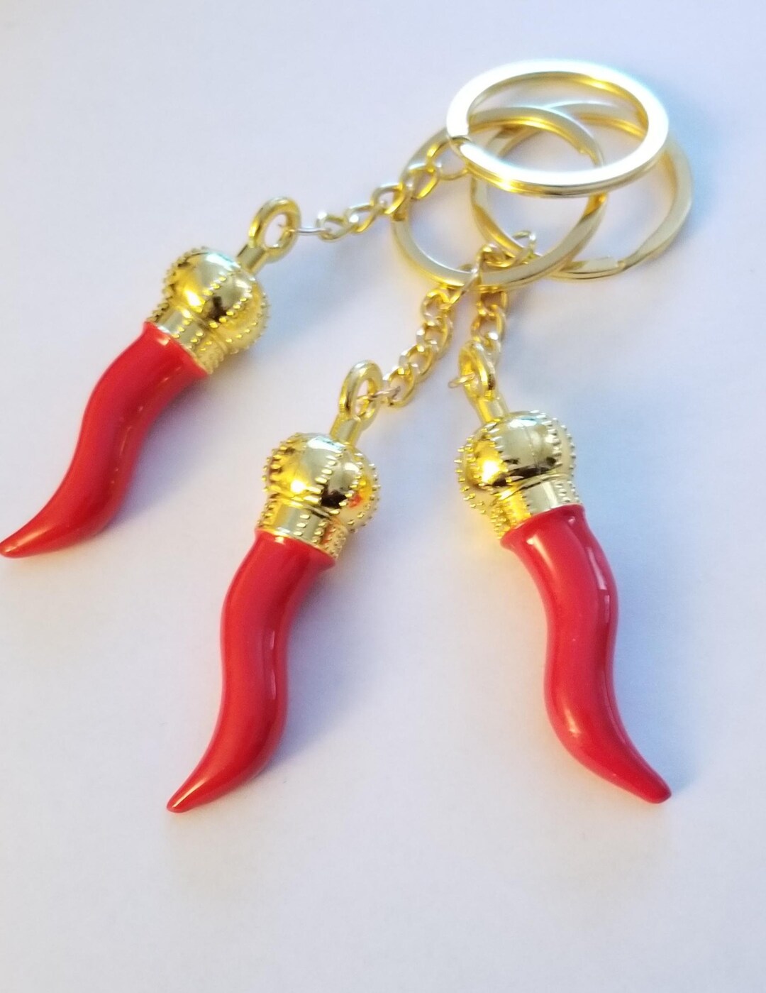 Cornicello Keychain, Red Small Horn Charm Italian Charm - Etsy