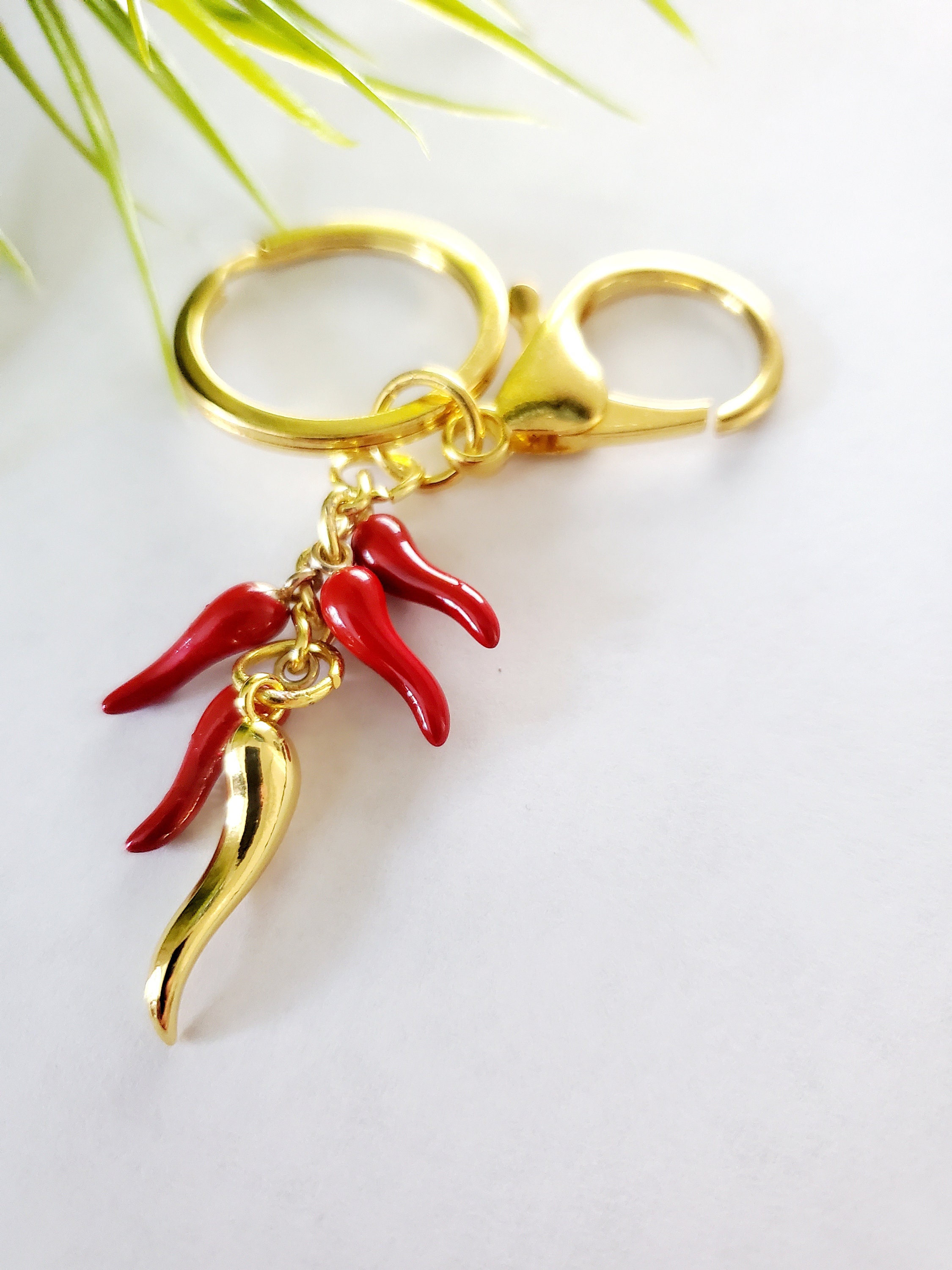 Cornicello, Italian Lucky Horn, Classic Red Keychain - Etsy