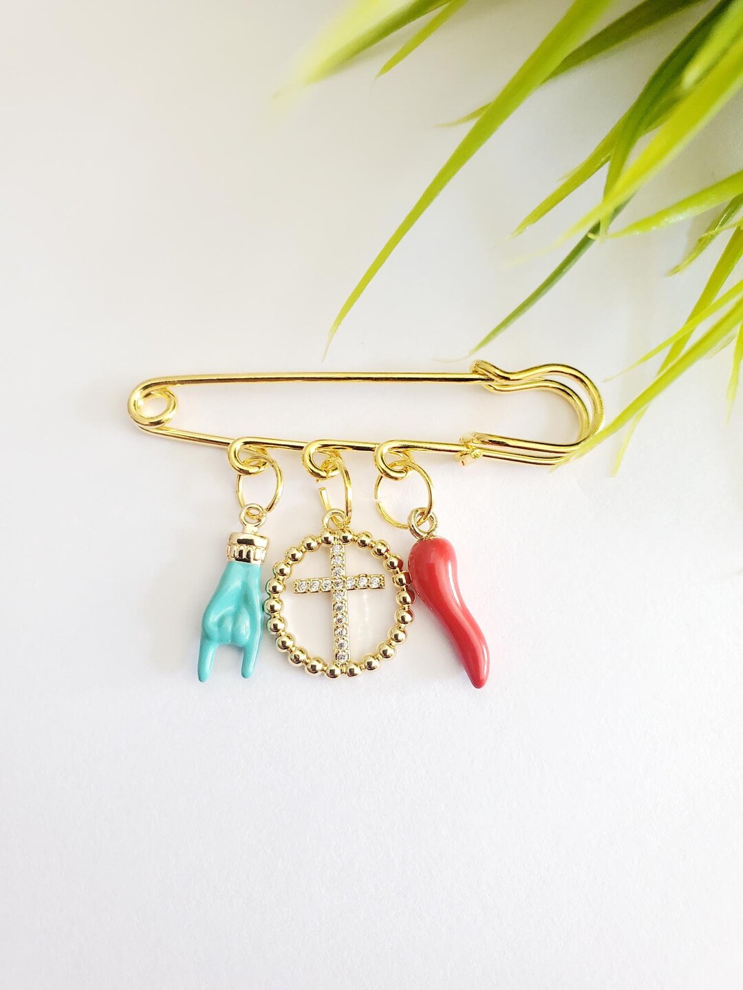 Protection Pin, Mano Cornuto, Horned Hand Cornicello, Italian Horn, and ...