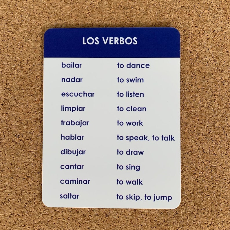 Spanish AR Infinitive Verbs - Etsy