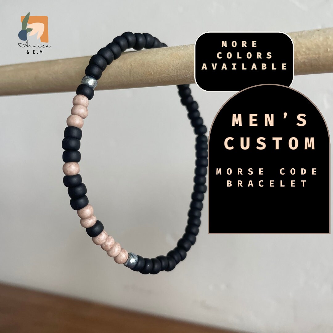 Custom Morse Code Mens Bracelet. Anniversary or Birthday Gift for ...