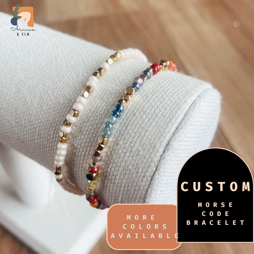 Custom Morse Code Bracelet Dainty Handmade Bracelet Personalized Gift ...
