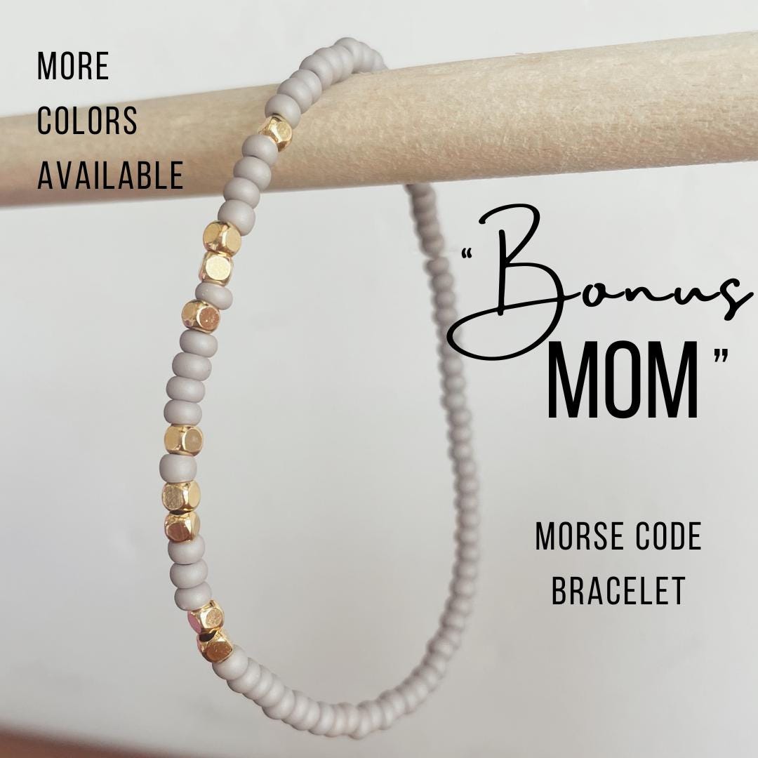 Bonus Mom Morse Code Bracelet. Bonus Mom Gift for Mother's Day. Step ...