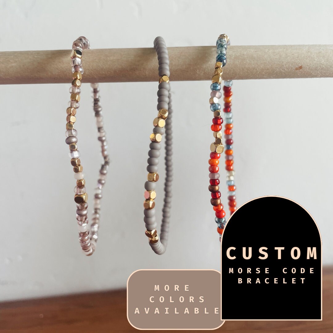 Custom Morse Code Bracelet. Dainty Handmade Bracelet. Personalized Gift ...