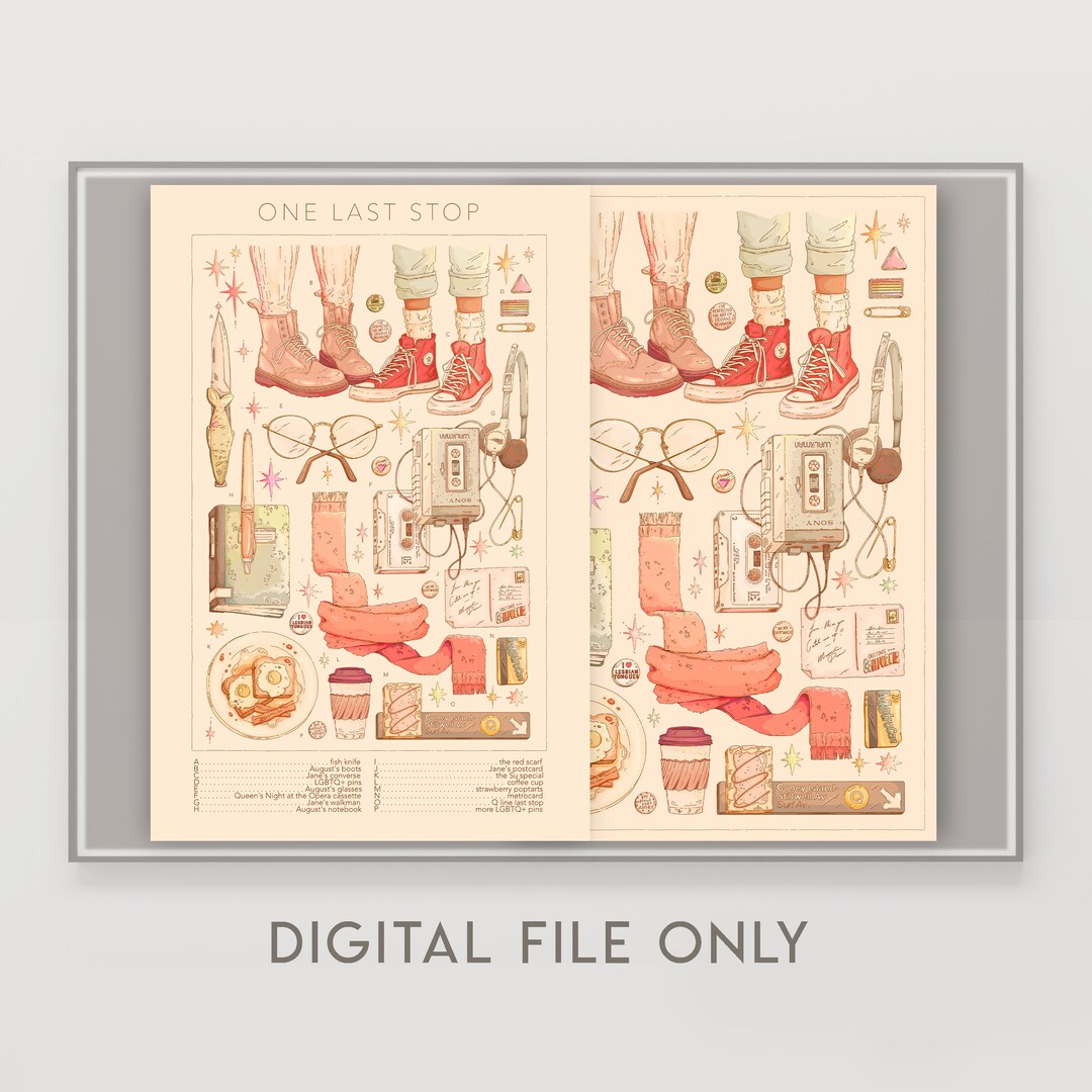 DIGITAL FILE - Iconic Items One Last Stop | Illustration | Inspired by ...