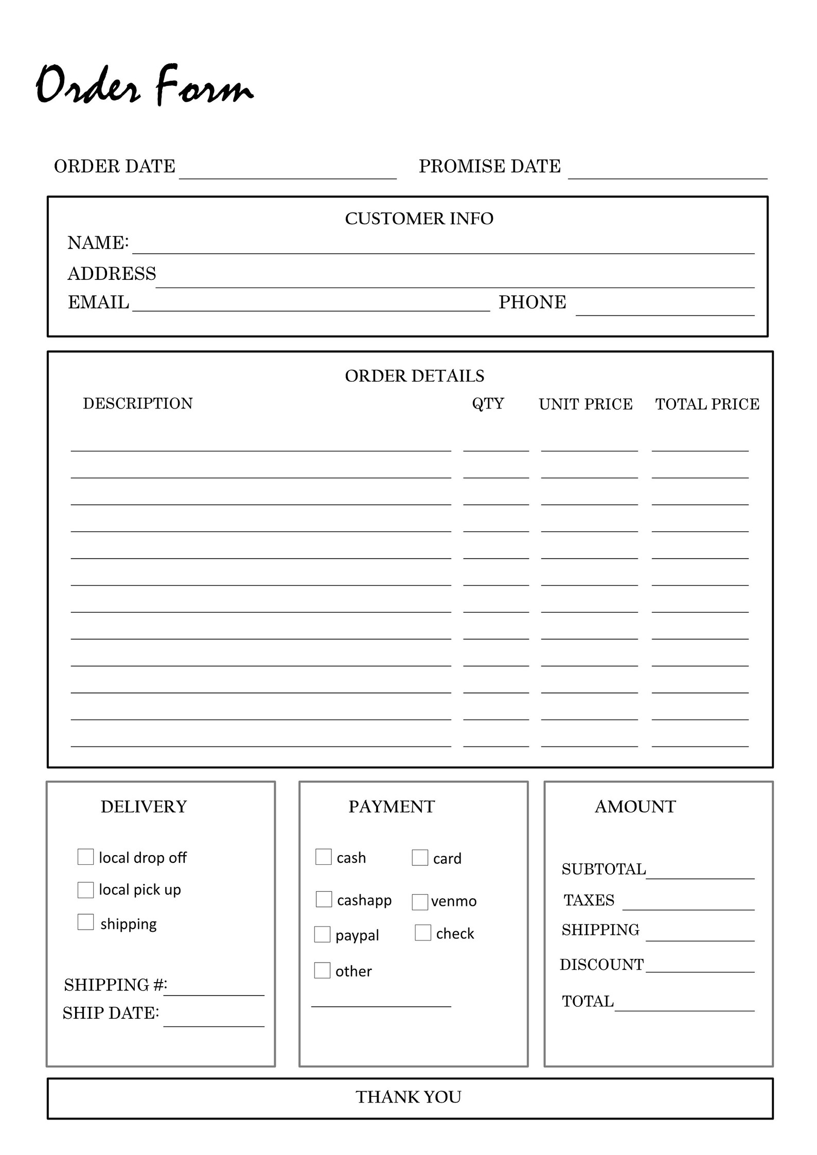 Detailed Order Form PDF - Etsy