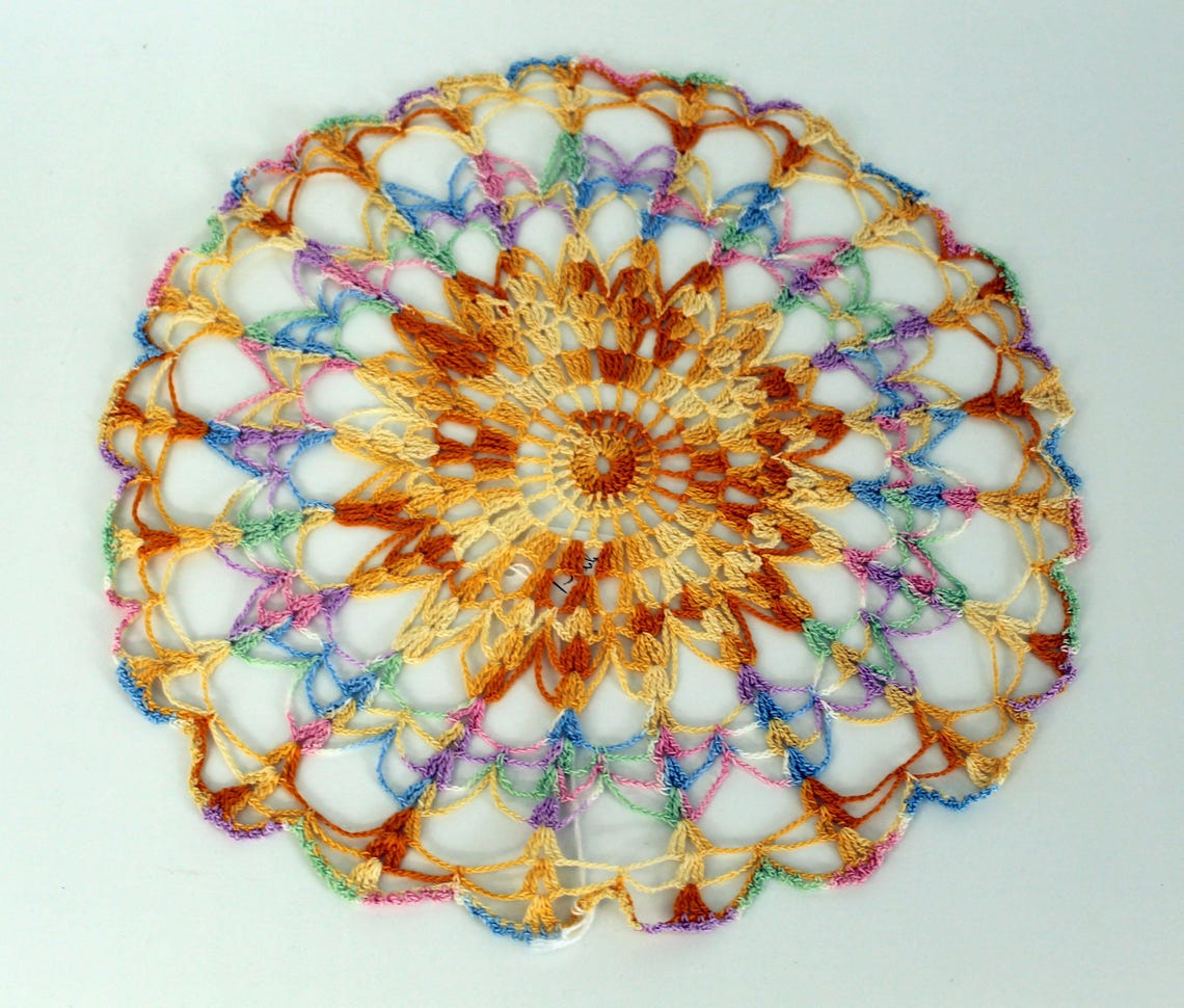 Rainbow Colored Doily - Etsy