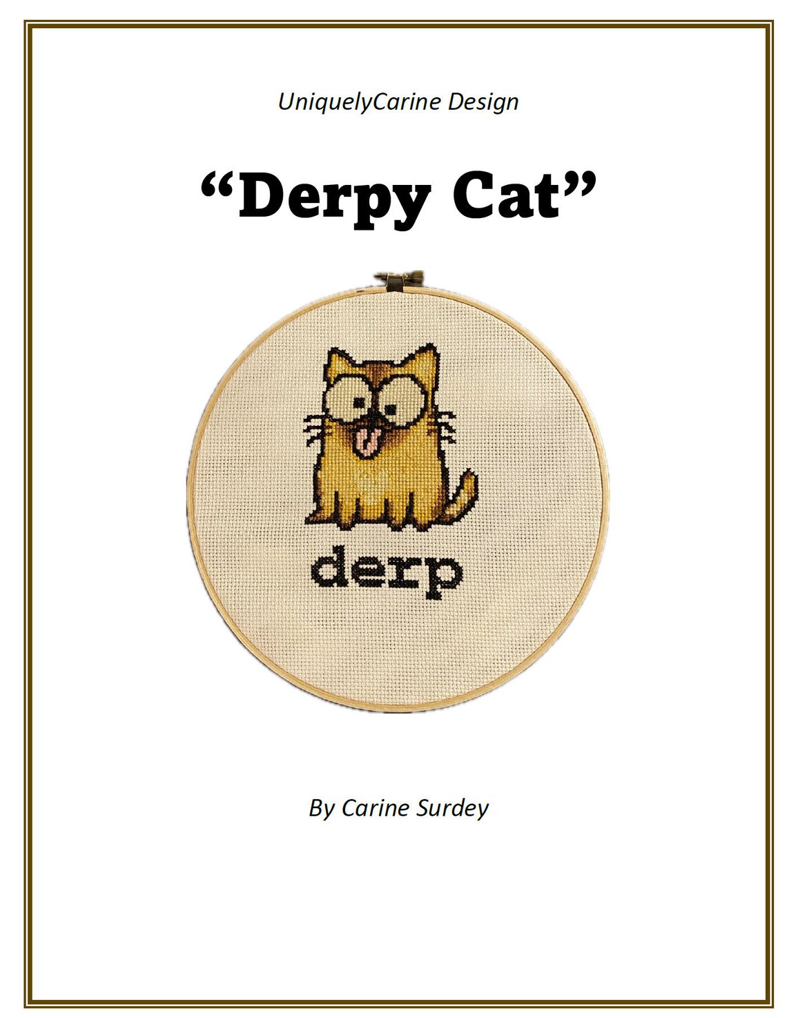 Derpy Cat Cross Stitch Pattern - Pdf Download - Etsy