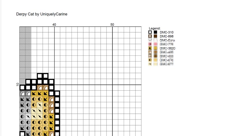 Derpy Cat Cross Stitch Pattern - Pdf Download - Etsy