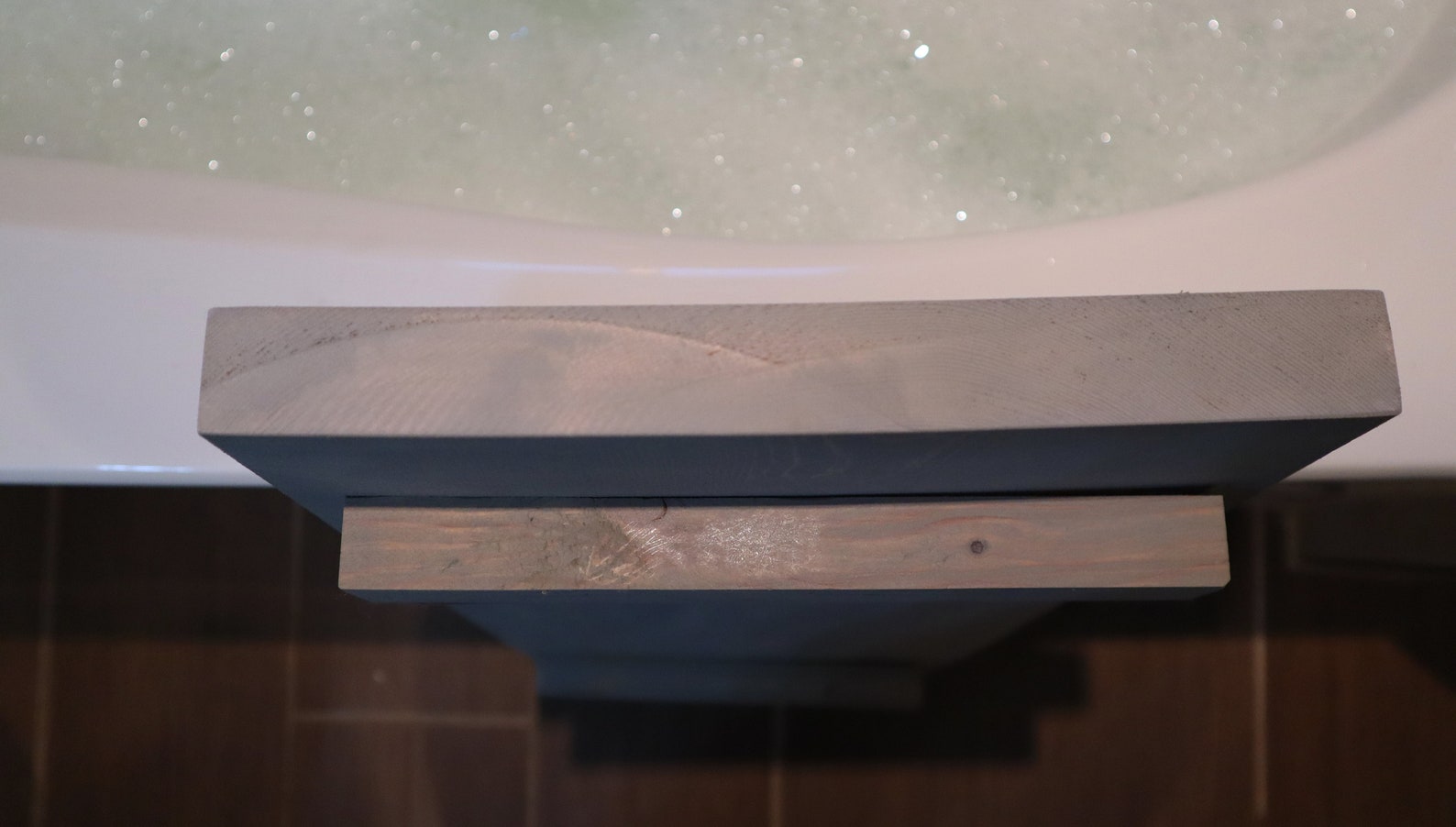 Bathtub Tray Sun Bleached Grey Bath Caddy Bathroom Shelve | Etsy