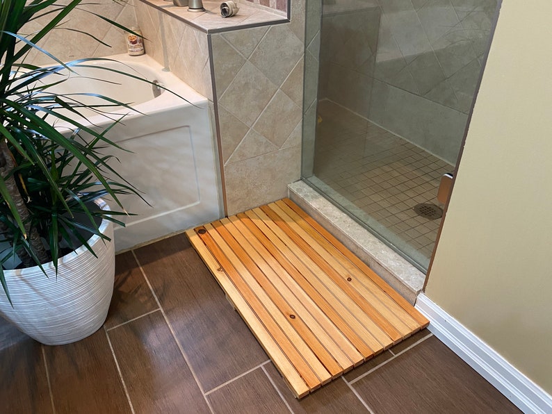 Wood Bath Mat Shower Mat Bathtub Mat Bathroom Mat - Etsy