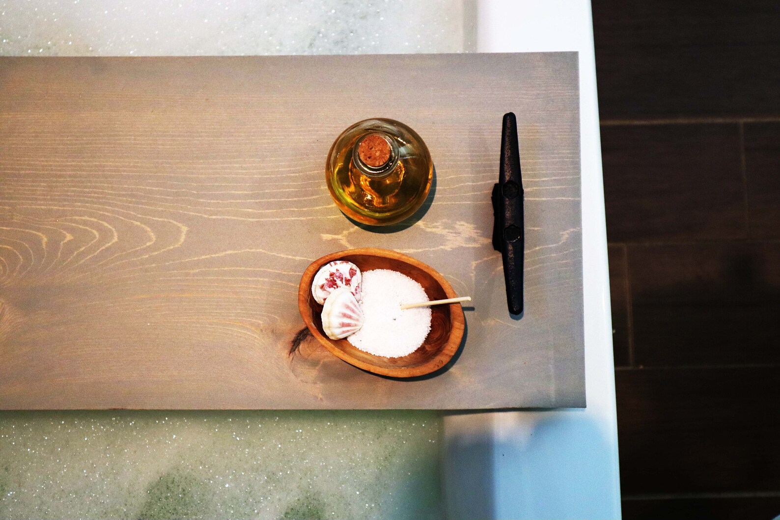 Bathtub Tray Sun Bleached Grey Bath Caddy Bathroom Shelve | Etsy