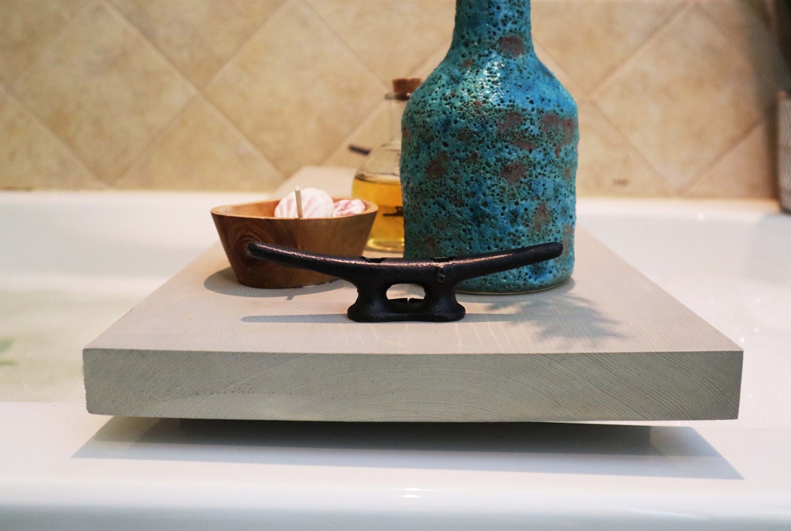 Bathtub Tray Sun Bleached Grey Bath Caddy Bathroom Shelve - Etsy