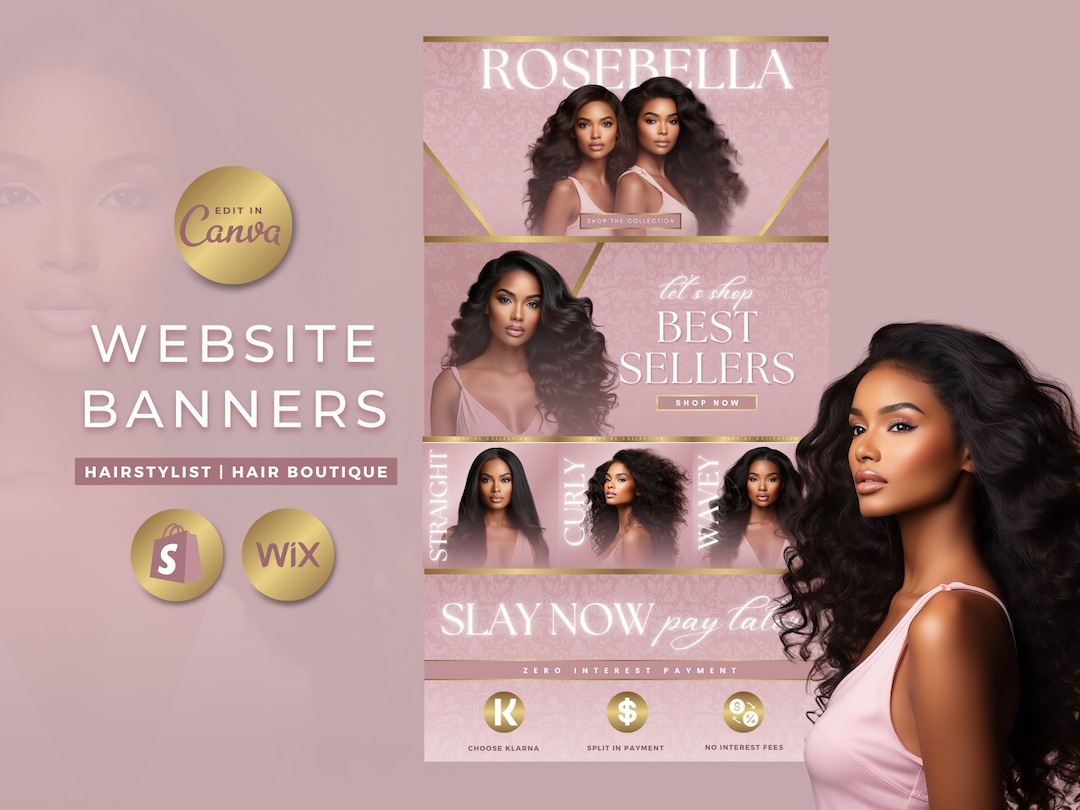 Luxury DIY Hair Web Banners Hair Boutique Web Banners - Etsy