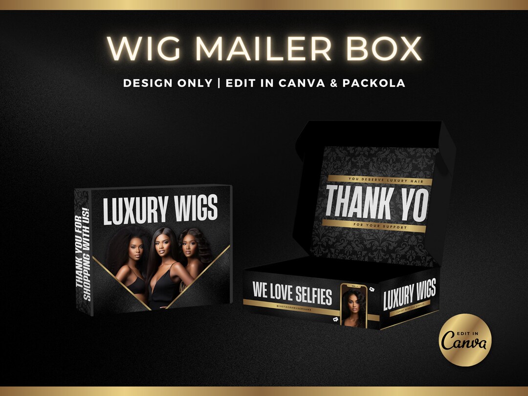 Gold Wig Mailer Box Lace Front & Bundles Box Packaging - Etsy