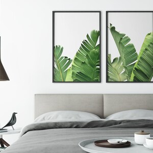 Banana Leaves Leaf Printable Print Poster Tropical Wall Art Green ...