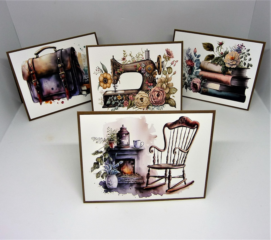 Set of 4 Gorgeous Vintage Note Cards Days of Old Chocolate - Etsy