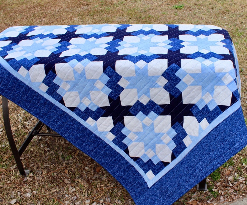 Blue Stars Quilt - Etsy