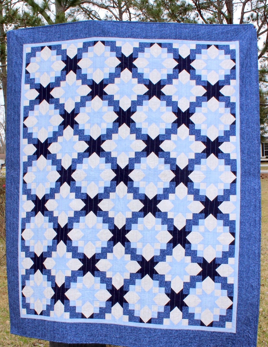 Blue Stars Quilt - Etsy