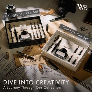 Calligraphy Pen Gift Set, Includes Ink Bottle, 6 Ink Cartridges, Ink ...