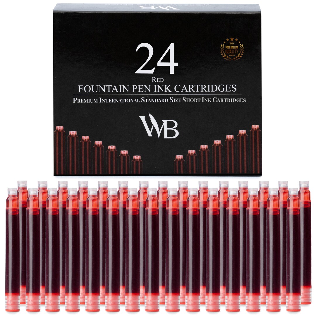 Wordsworth & Black Fountain Pen Ink Refills - SET of 24 Ink Cartridges ...