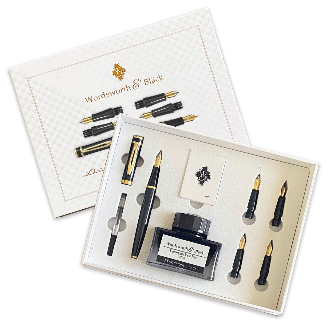 Fountain Pen Gift Set Includes Ink Bottle 6 Ink Cartridges - Etsy