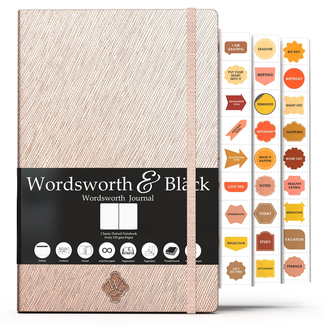 Thin Classic Premium Bullet Grid Journal With Pen Loop | A5 5.8 X 8.3 ...