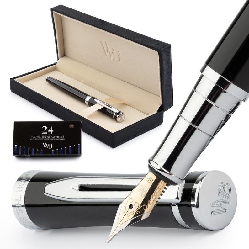 Wordsworth & Black Premium Fountain Pen Set Comes With 24 Ink ...