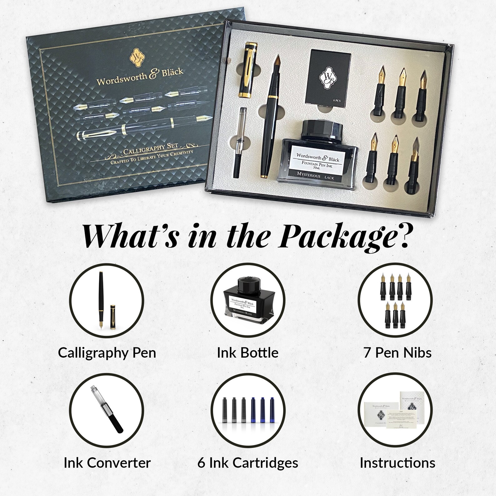 Calligraphy Pen Gift Set Includes Ink Bottle 6 Ink - Etsy