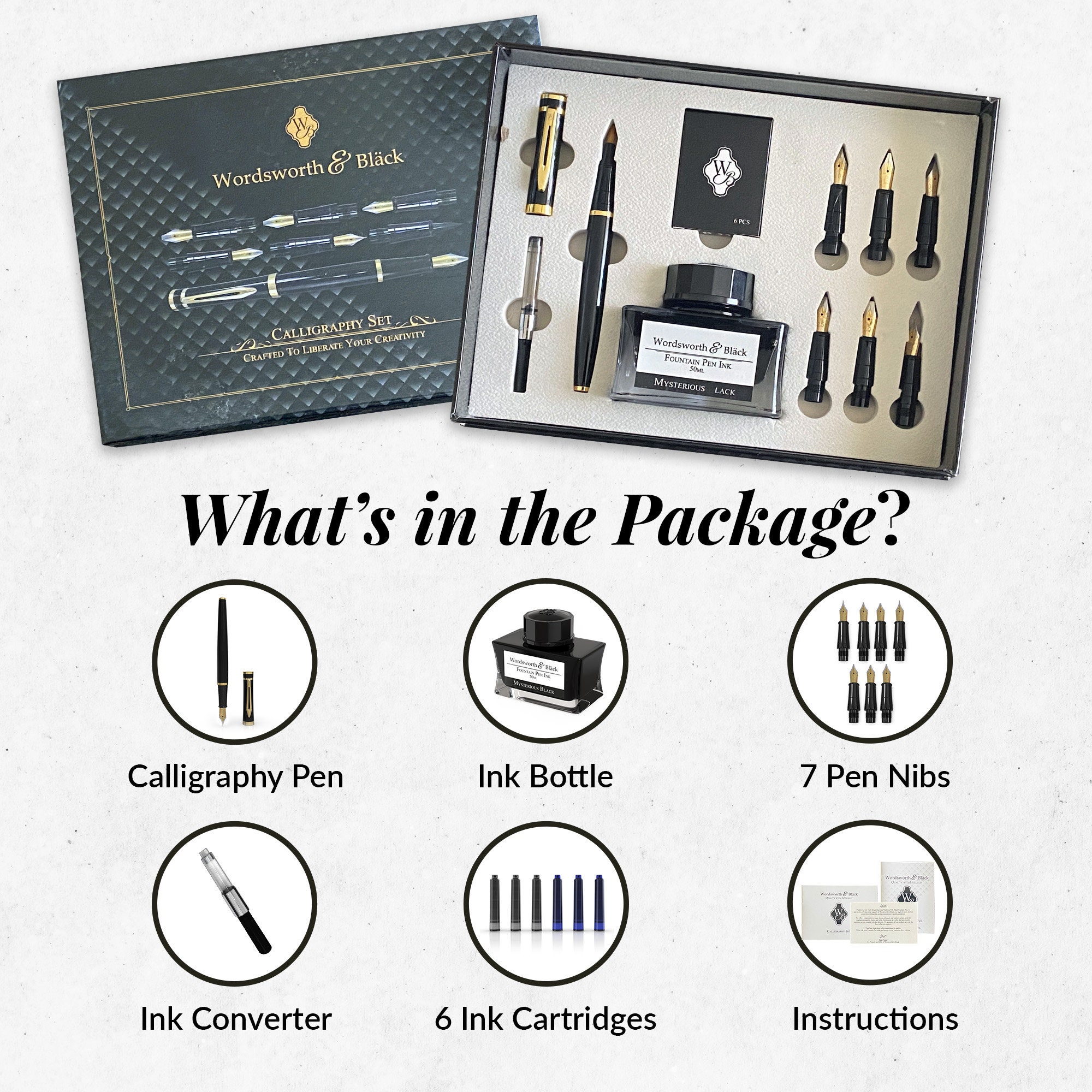 Calligraphy Pen Gift Set Includes Ink Bottle 6 Ink - Etsy