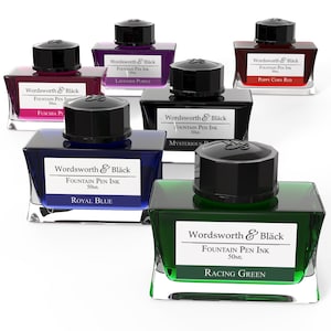 Wordsworth & Black Fountain Pen Ink Bottle 50 Ml, Natural Dyes, Antique ...