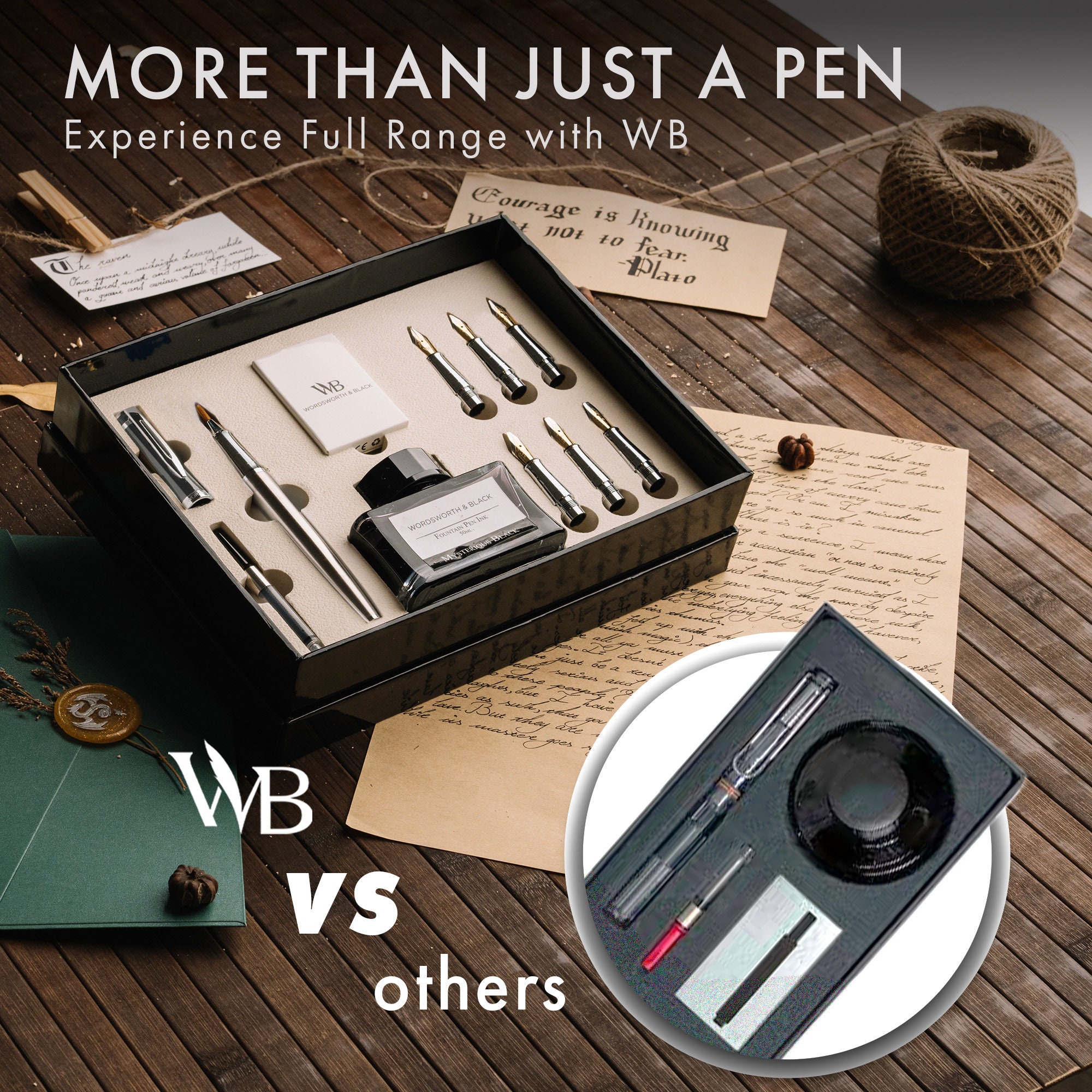 Calligraphy Pen Gift Set, Includes Ink Bottle, 6 Ink Cartridges, Ink ...