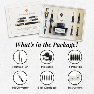 Fountain Pen Gift Set Includes Ink Bottle 6 Ink Cartridges - Etsy