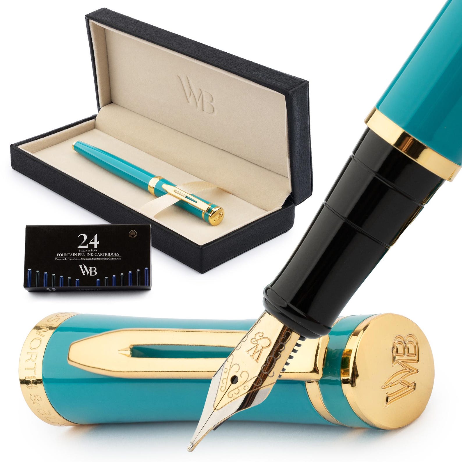 Wordsworth & Black Premium Fountain Pen Set Comes With 24 Ink ...
