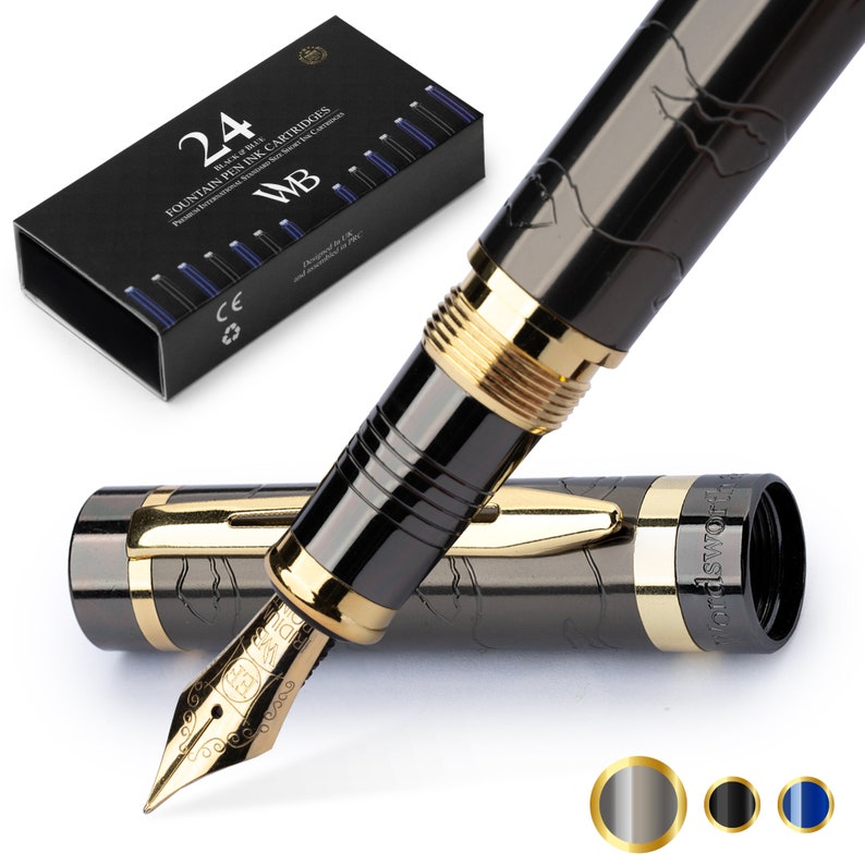 Wordsworth & Black Primori Fountain Pen Set Comes With 24 Ink ...