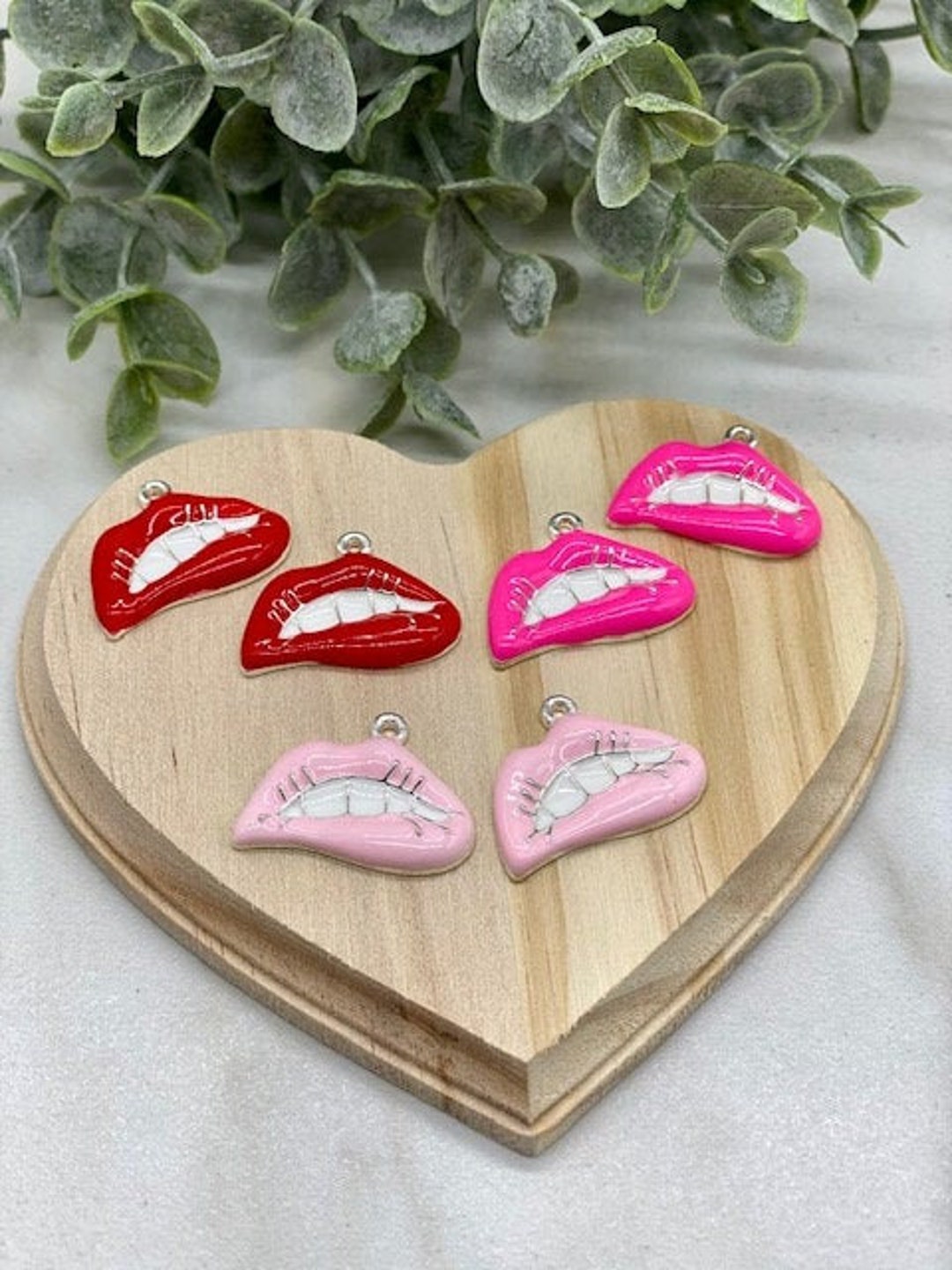 Lips Mouth Charms 2 Pc Set Flatback Lips Lips Charm With Teeth DIY ...
