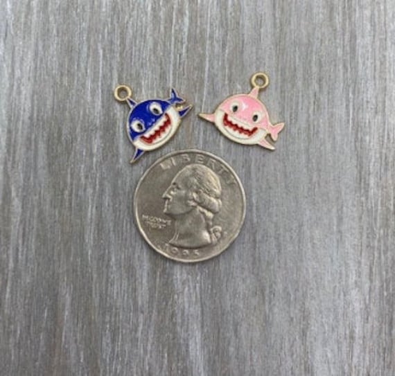 Baby Shark Character Charm in Gold Fun Charms For The | Etsy